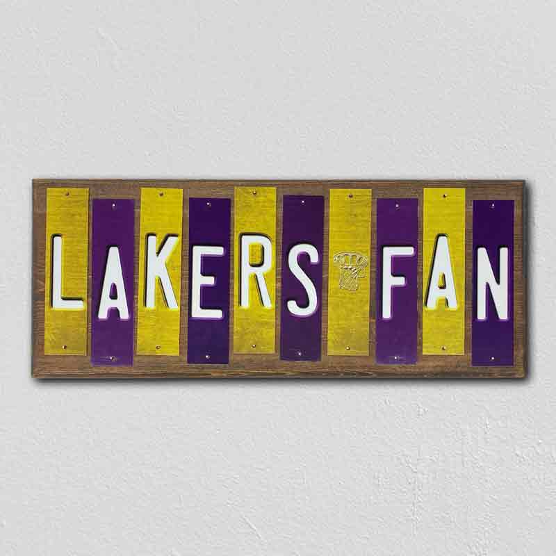 Lakers Fan Team Colors Basketball Fun Strips Novelty Wood Sign WS-675 ...