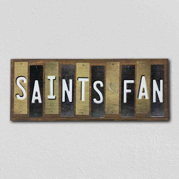 Saints Fan Team Colors Football Fun Strips Novelty Wood Sign WS-719 ...
