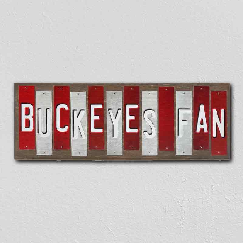 Buckeyes Fan Team Colors College Fun Strips Novelty Wood Sign WS-849 ...
