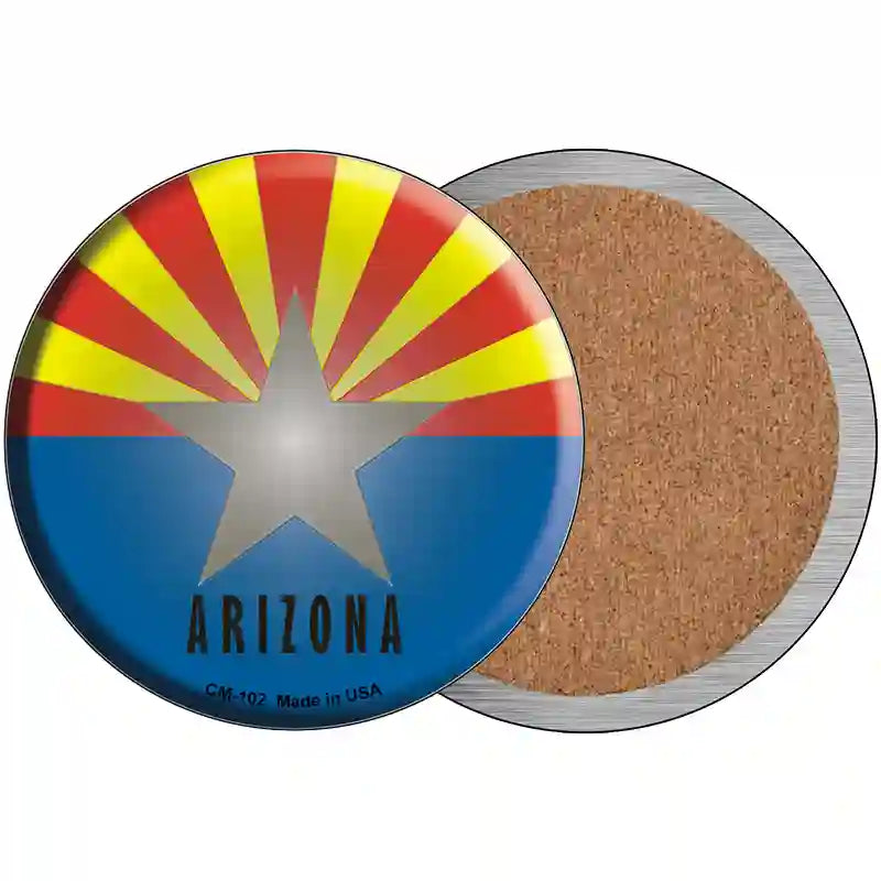Arizona State Flag Novelty Circle Coaster Set of 4 | Smart Blonde