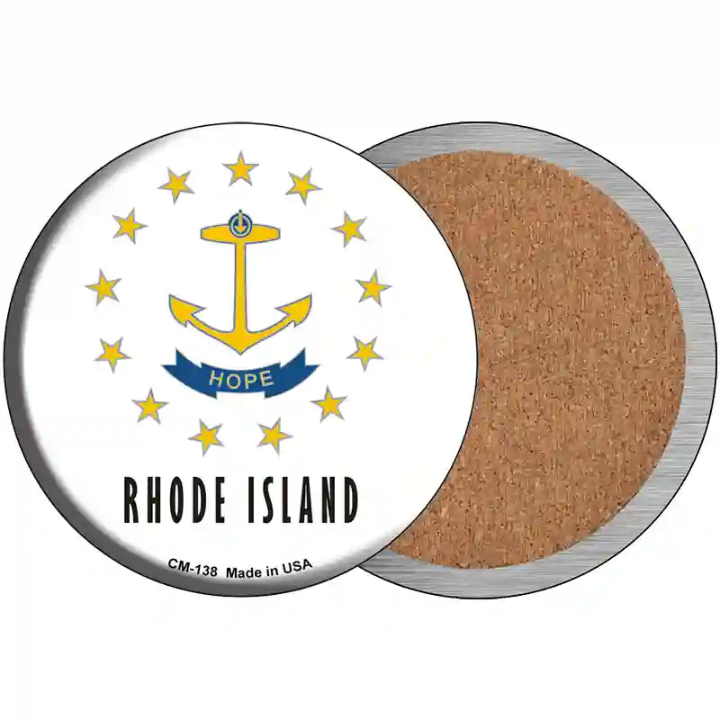 Rhode Island State Flag Novelty Circle Coaster Set of 4 | Smart Blonde
