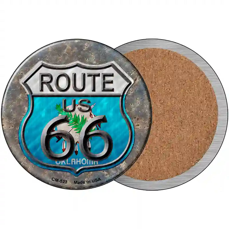 Oklahoma Route 66 Novelty Circle Coaster Set of 4 | Smart Blonde