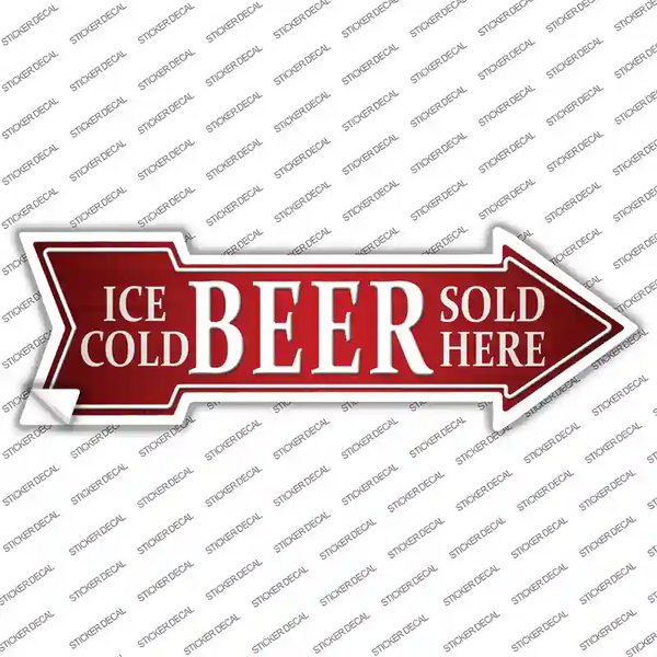 Ice Cold Beer Sold Here Novelty Arrow Sticker Decal | Smart Blonde