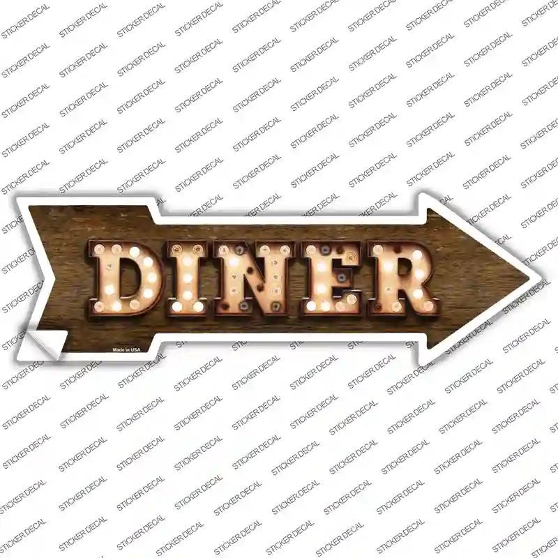 Diner Bulb Letters Novelty Arrow Sticker Decal | Smart Blonde