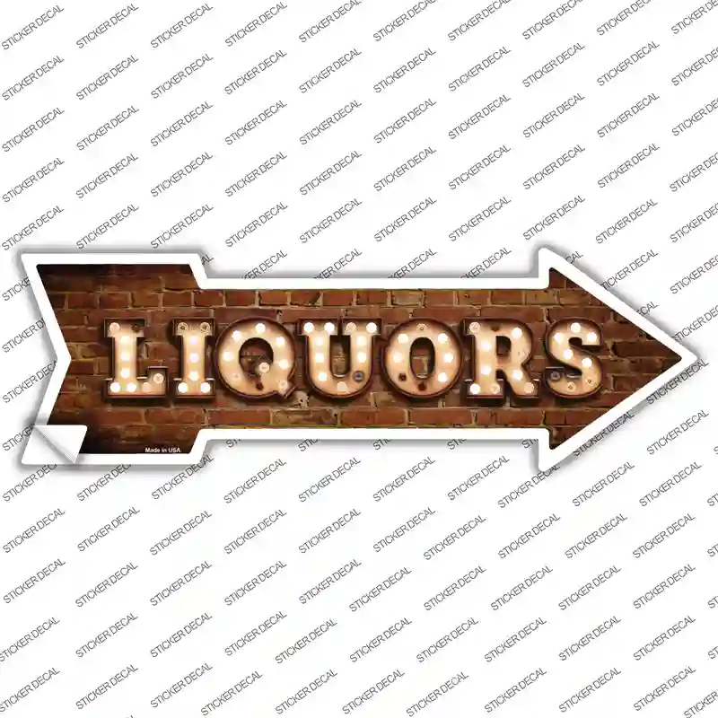 Liquors Bulb Letters Novelty Arrow Sticker Decal | Smart Blonde