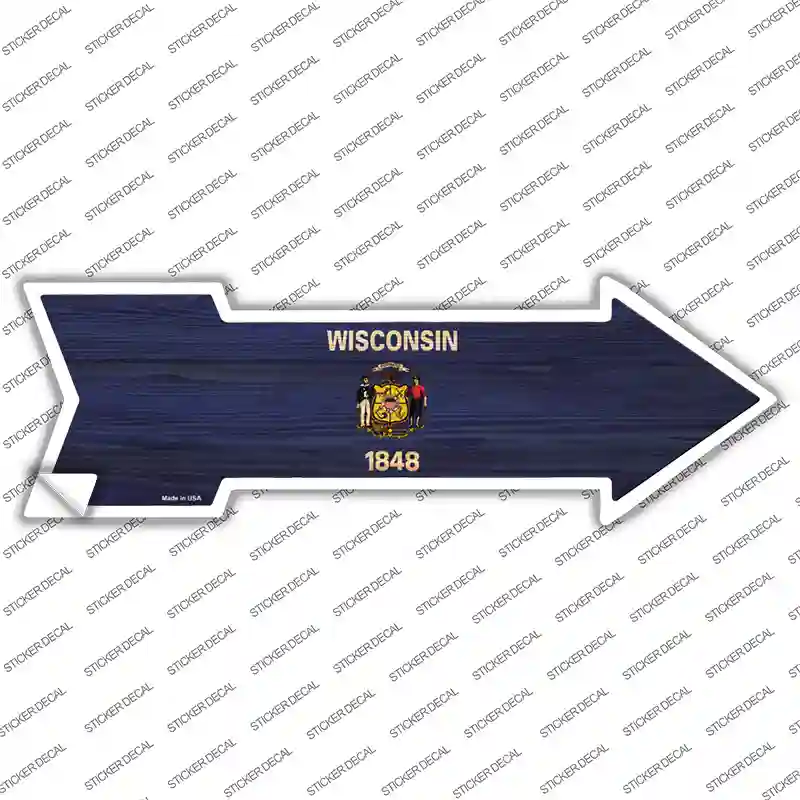 Wisconsin State Flag Novelty Arrow Sticker Decal | Smart Blonde
