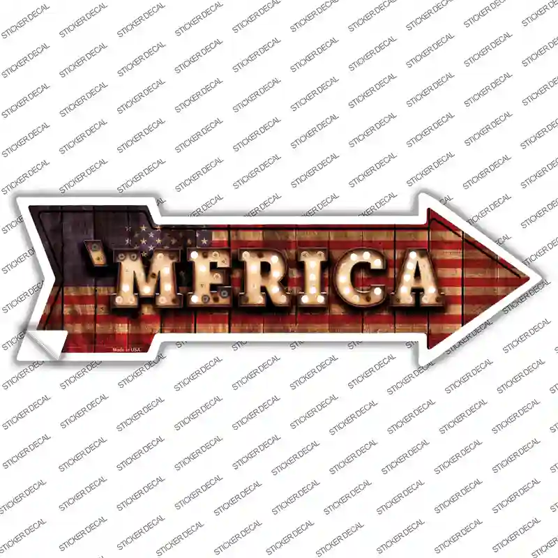 Merica Bulb Lettering Novelty Arrow Sticker Decal | Smart Blonde