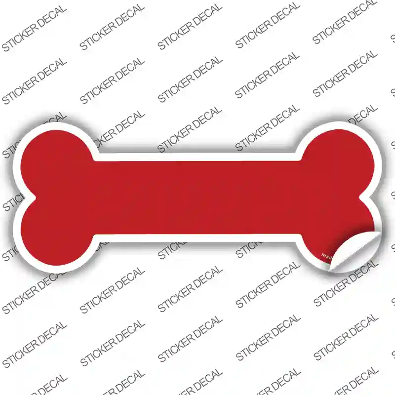 Red Solid Novelty Bone Sticker Decal | Smart Blonde