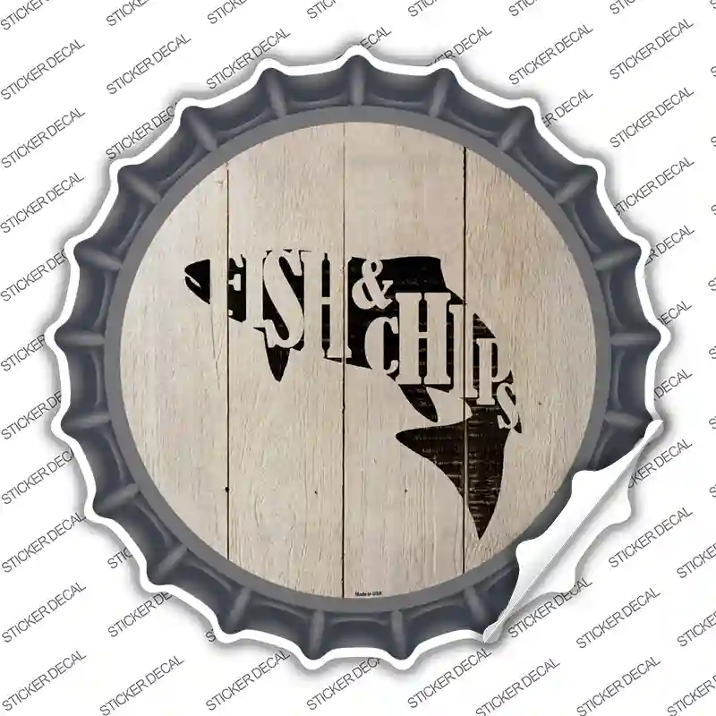 Fishes Make Fish and Chips Novelty Bottle Cap Sticker Decal | Smart Blonde