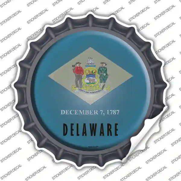 Delaware State Flag Novelty Bottle Cap Sticker Decal | Smart Blonde