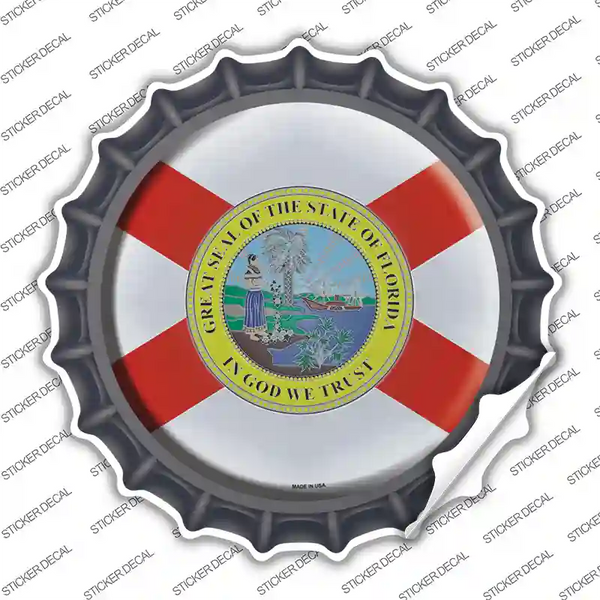 Florida State Flag Novelty Bottle Cap Sticker Decal | Smart Blonde