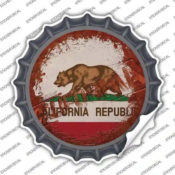 California Rusty Stamped Novelty Bottle Cap Sticker Decal | Smart Blonde