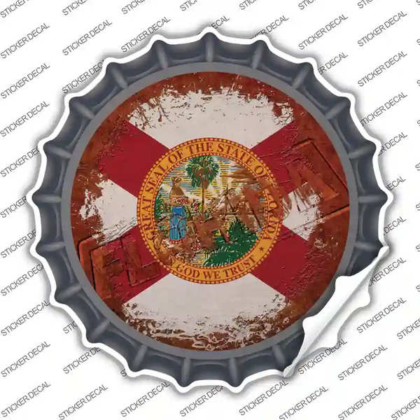 Florida Rusty Stamped Novelty Bottle Cap Sticker Decal | Smart Blonde