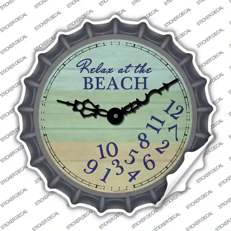 Relax At The Beach Novelty Bottle Cap Sticker Decal | Smart Blonde