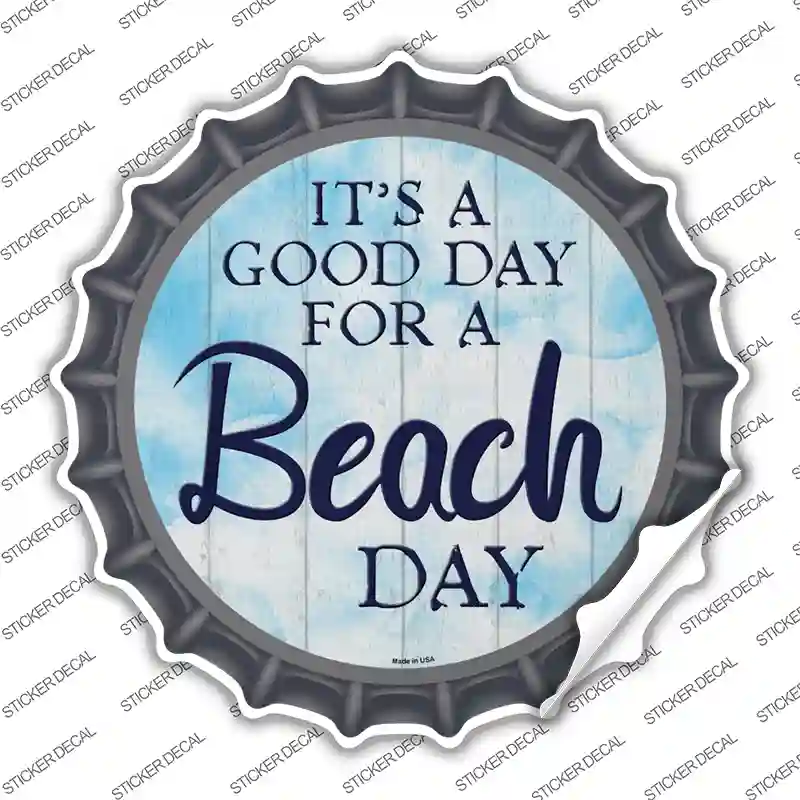 Beach Day Novelty Bottle Cap Sticker Decal | Smart Blonde