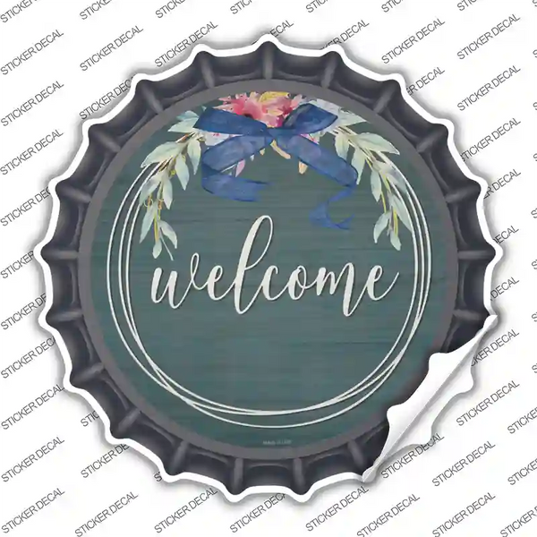 Welcome Wreath Novelty Bottle Cap Sticker Decal | Smart Blonde