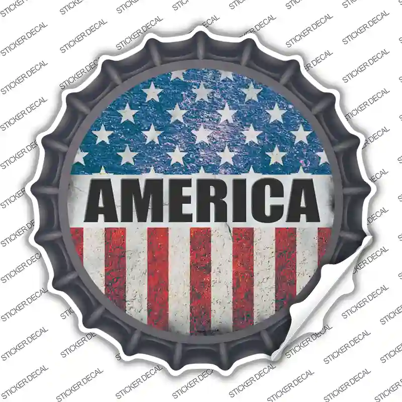 America Flag Background Novelty Bottle Cap Sticker Decal | Smart Blonde