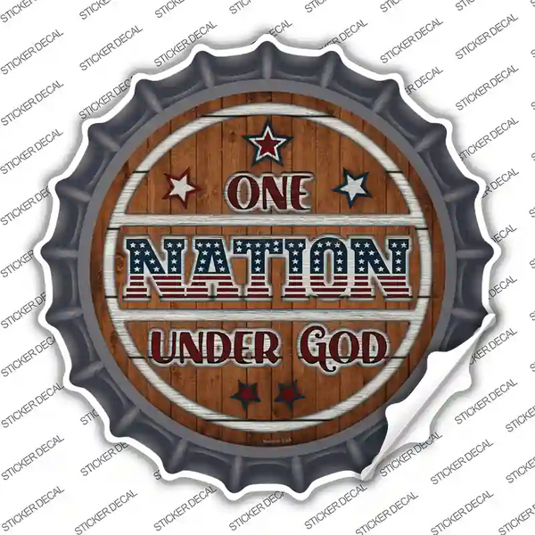One Nation Wood Novelty Bottle Cap Sticker Decal | Smart Blonde