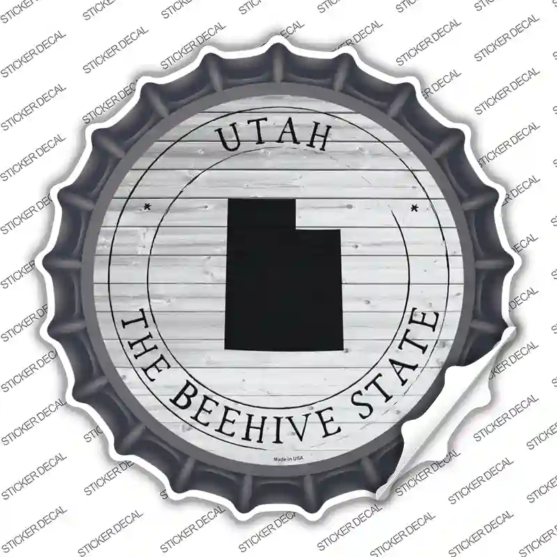 Utah Beehive State Novelty Bottle Cap Sticker Decal | Smart Blonde