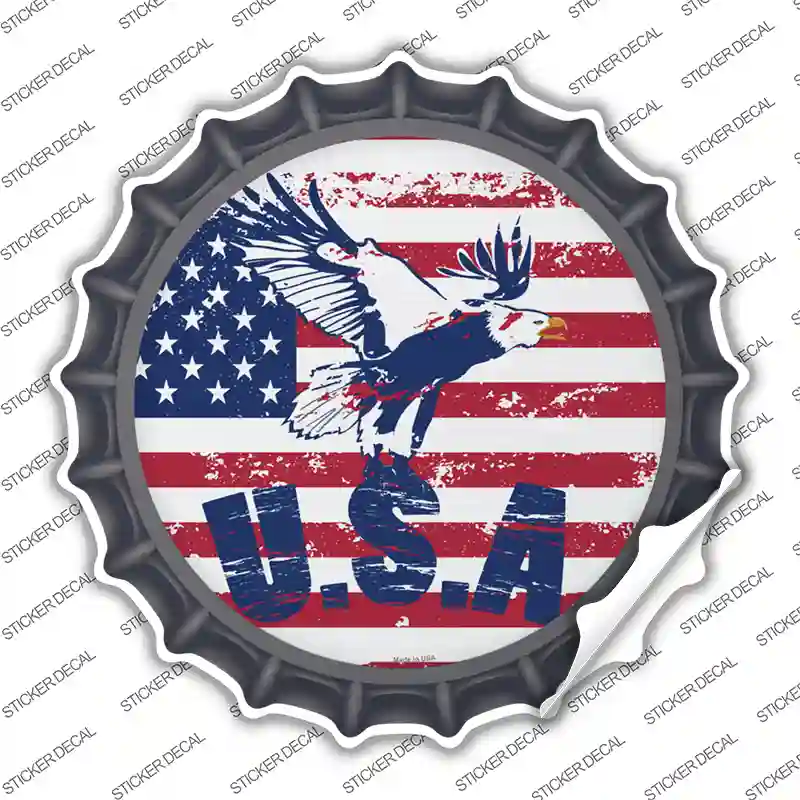 USA Eagle Novelty Bottle Cap Sticker Decal | Smart Blonde