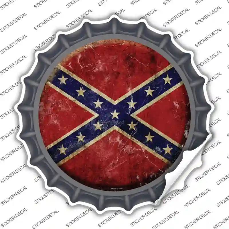 Confederate Flag Novelty Bottle Cap Sticker Decal | Smart Blonde