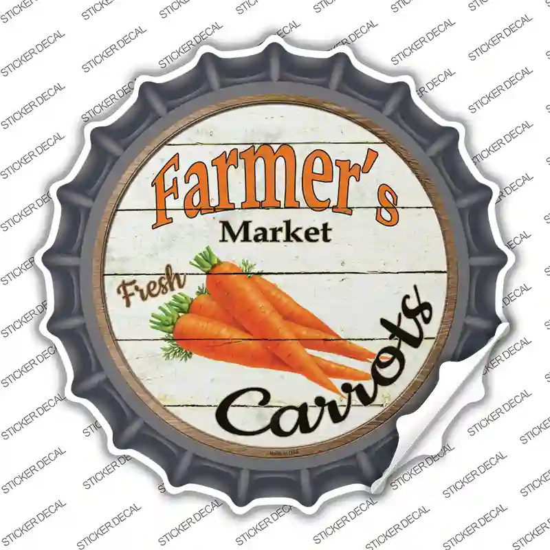 Farmers Market Carrots Novelty Bottle Cap Sticker Decal | Smart Blonde