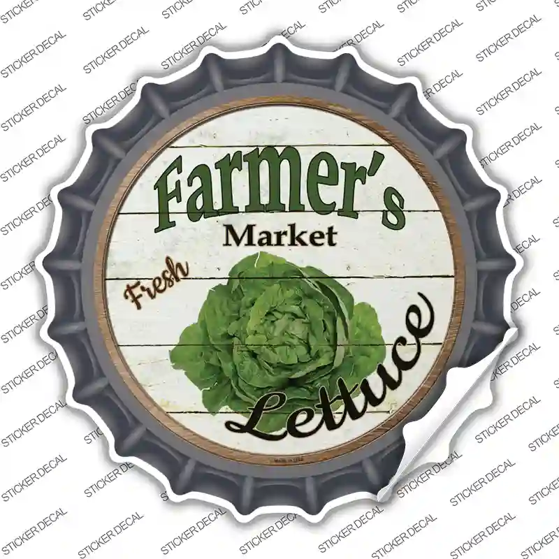 Farmers Market Lettuce Novelty Bottle Cap Sticker Decal | Smart Blonde