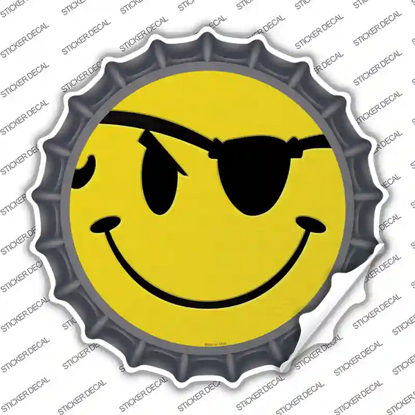 Eye Patch Smile Novelty Bottle Cap Sticker Decal | Smart Blonde