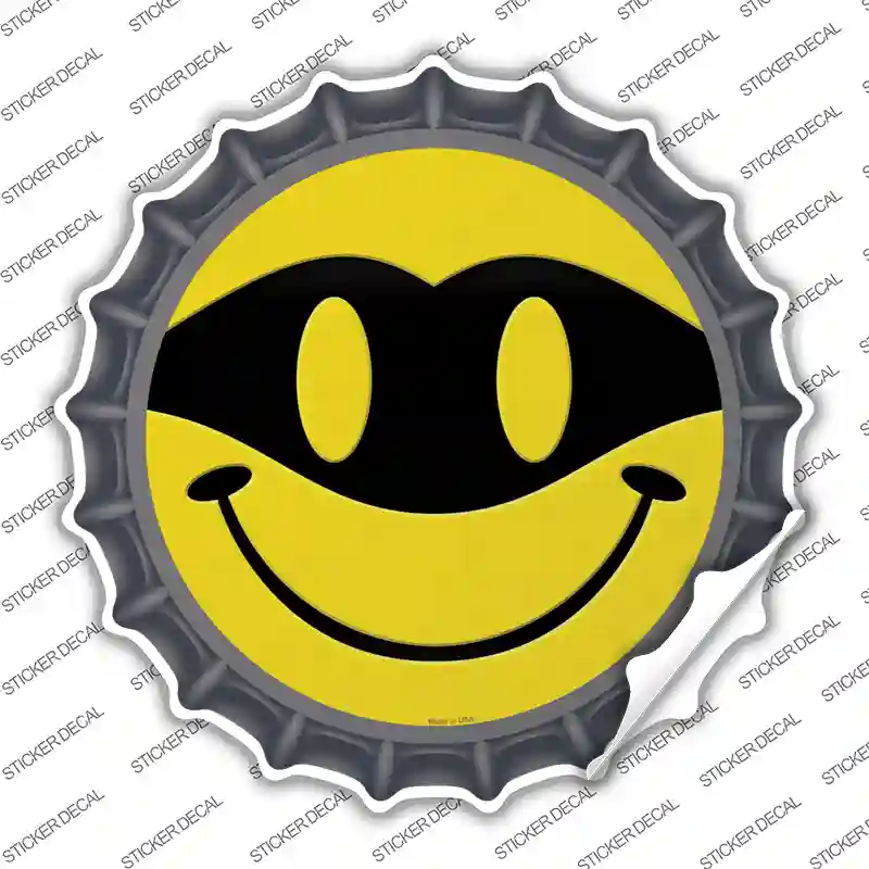 Masked Smile Novelty Bottle Cap Sticker Decal | Smart Blonde
