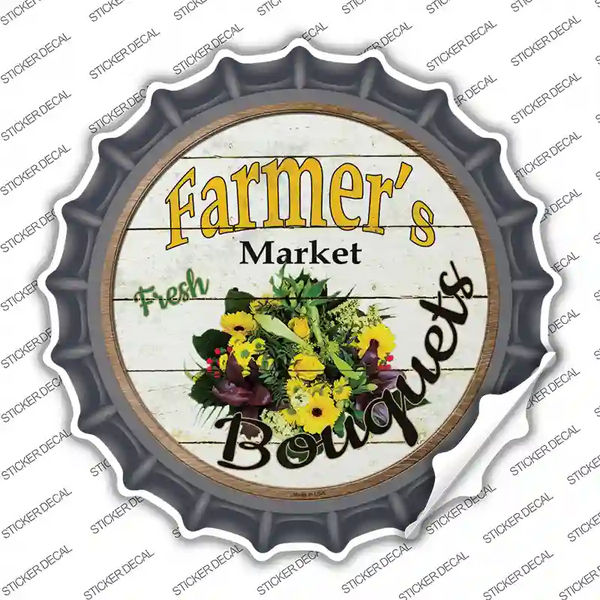 Farmers Market Bouquets Novelty Bottle Cap Sticker Decal | Smart Blonde