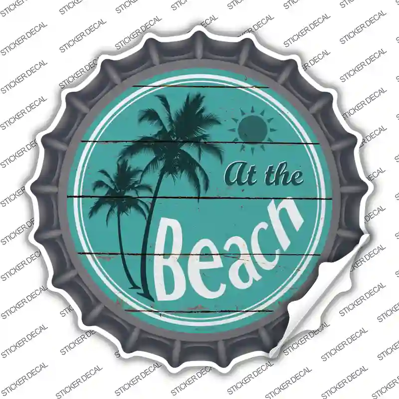 At The Beach Novelty Bottle Cap Sticker Decal | Smart Blonde