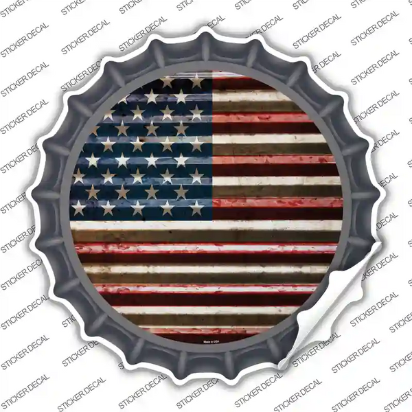 American Flag Novelty Bottle Cap Sticker Decal | Smart Blonde