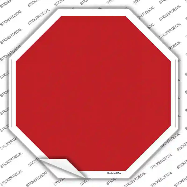 Red Solid Novelty Octagon Sticker Decal | Smart Blonde