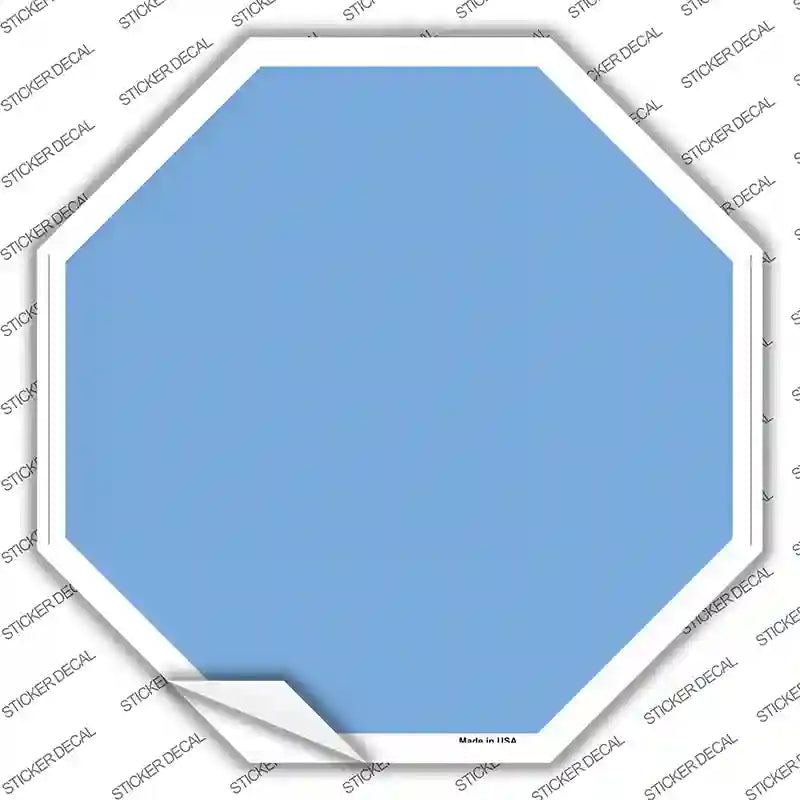 Light Blue Solid Novelty Octagon Sticker Decal | Smart Blonde
