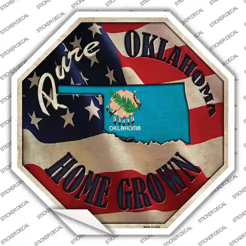Oklahoma Home Grown Novelty Octagon Sticker Decal | Smart Blonde