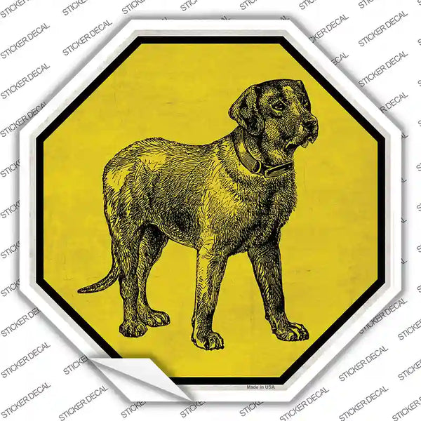 Labrador Retriever Dog Sketch Novelty Octagon Sticker Decal | Smart Blonde
