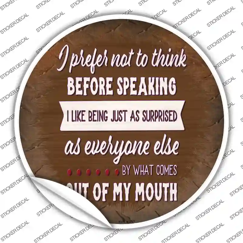 I Like Being Surprised Novelty Circle Sticker Decal | Smart Blonde