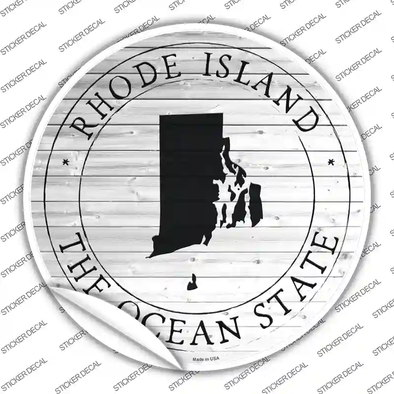 Rhode Island Ocean State Novelty Circle Sticker Decal | Smart Blonde
