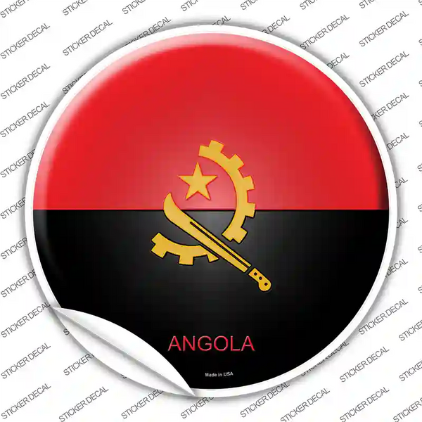 Angola Country Novelty Circle Sticker Decal | Smart Blonde