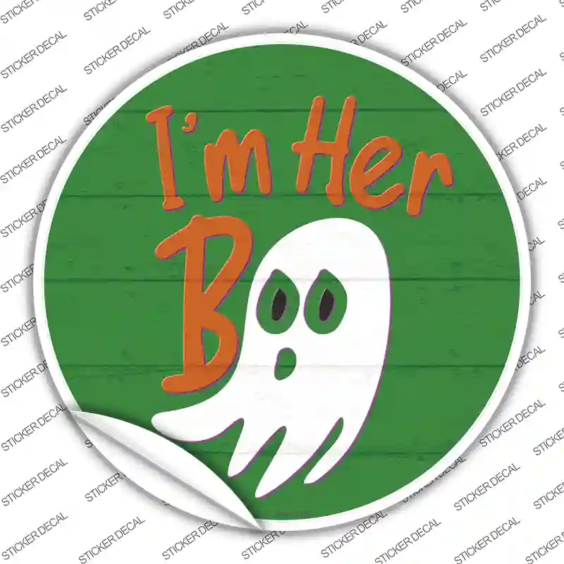 Im Her Boo Green Novelty Circle Sticker Decal | Smart Blonde