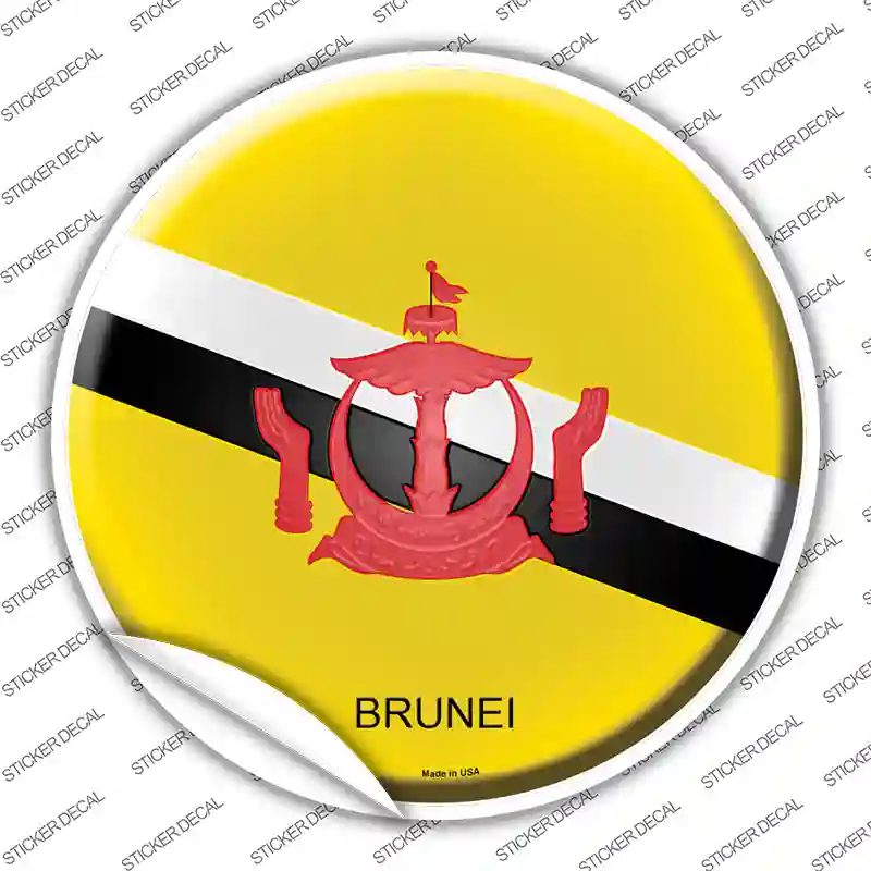 Brunei Country Novelty Circle Sticker Decal | Smart Blonde