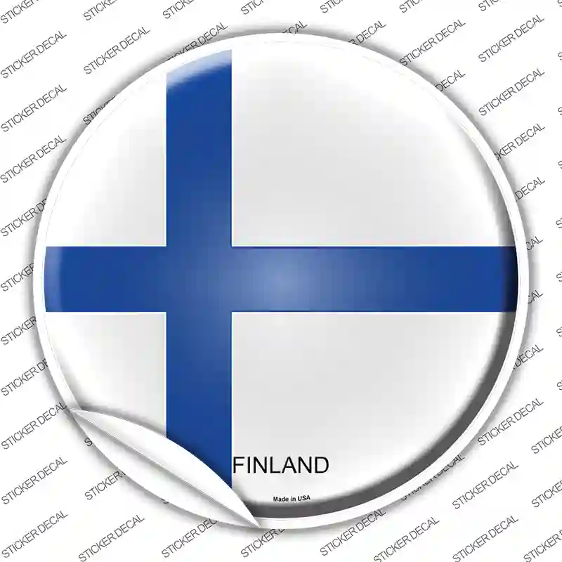 Finland Country Novelty Circle Sticker Decal | Smart Blonde