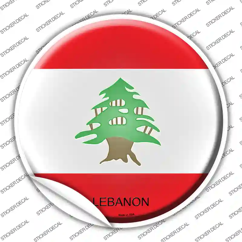 Lebanon Country Novelty Circle Sticker Decal | Smart Blonde