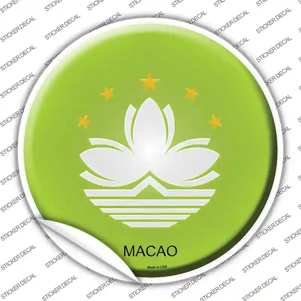 Macao Country Novelty Circle Sticker Decal | Smart Blonde