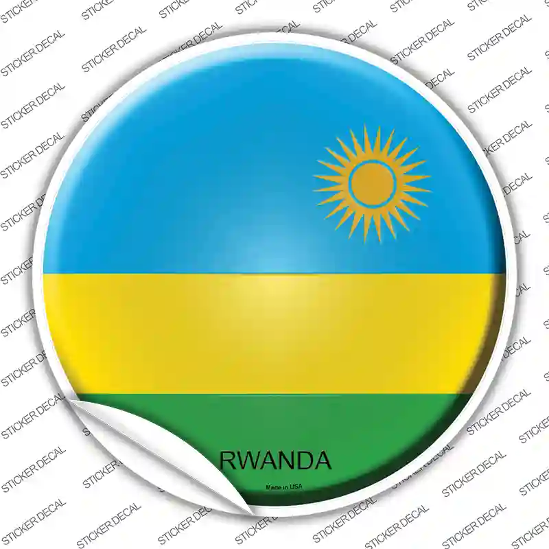 Rwanda Country Novelty Circle Sticker Decal | Smart Blonde