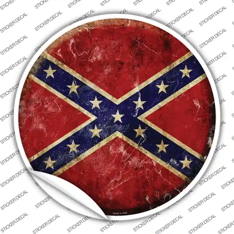 Confederate Flag Novelty Circle Sticker Decal | Smart Blonde
