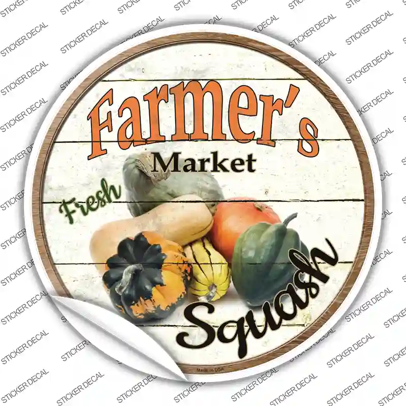 Farmers Market Squash Novelty Circle Sticker Decal | Smart Blonde