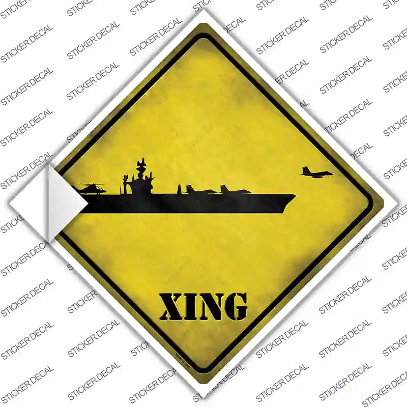 Aircraft Carrier Xing Novelty Diamond Sticker Decal | Smart Blonde