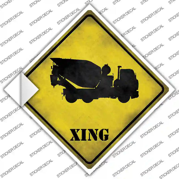 Cement Mixer Xing Novelty Diamond Sticker Decal | Smart Blonde