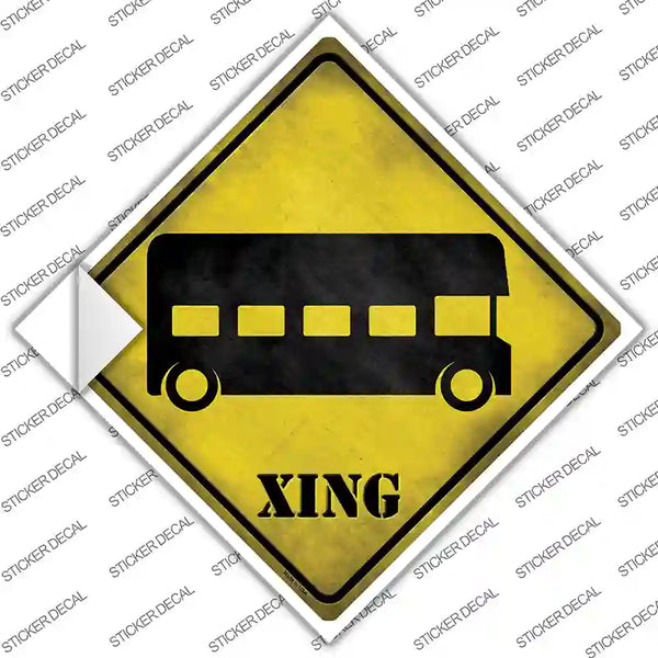 Double-Decker Bus Xing Novelty Diamond Sticker Decal | Smart Blonde